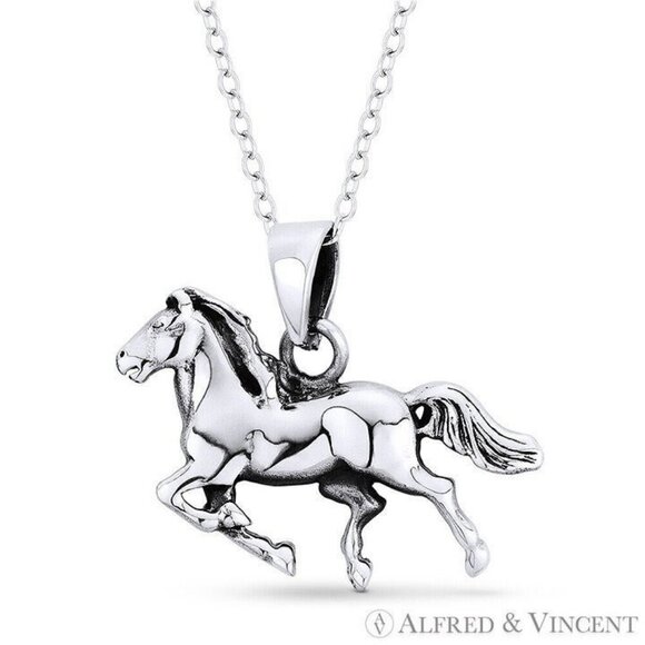 Alfred & Vincent | Jewelry | Galloping Stallion Mustang Horse ...
